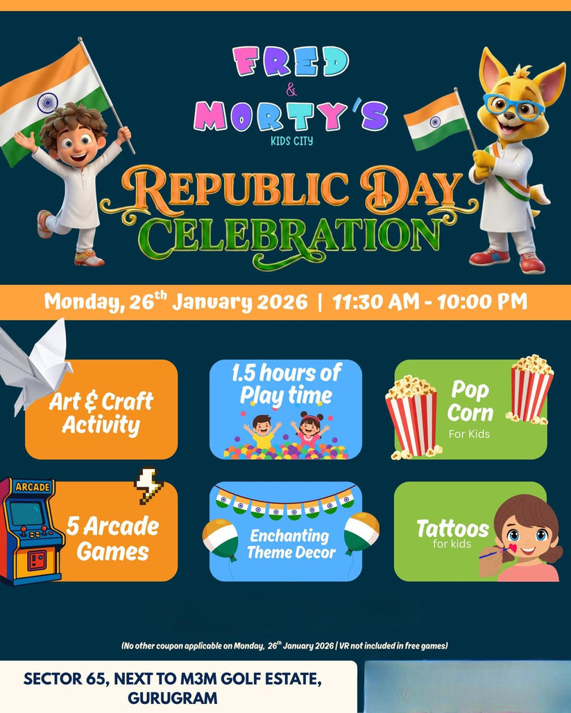 Republic Day Fun (26 Jan) at Fred & Morty’s | Sector 65 Gurgaon – ActivityKidz